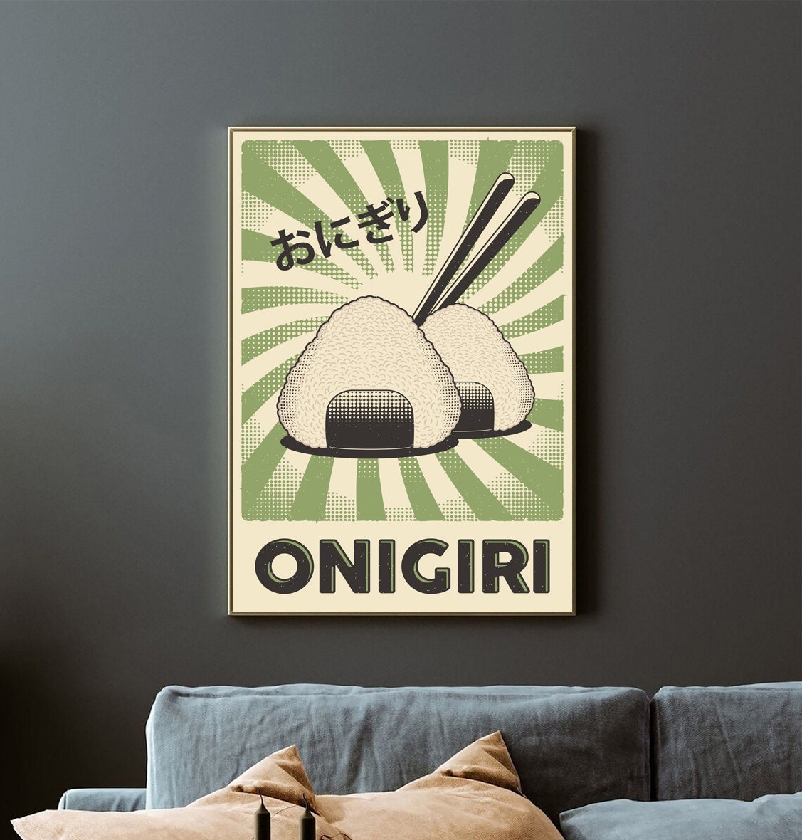 Retro Japanese Food Onigiri Pop Art Vintage Retro Design Signage ...