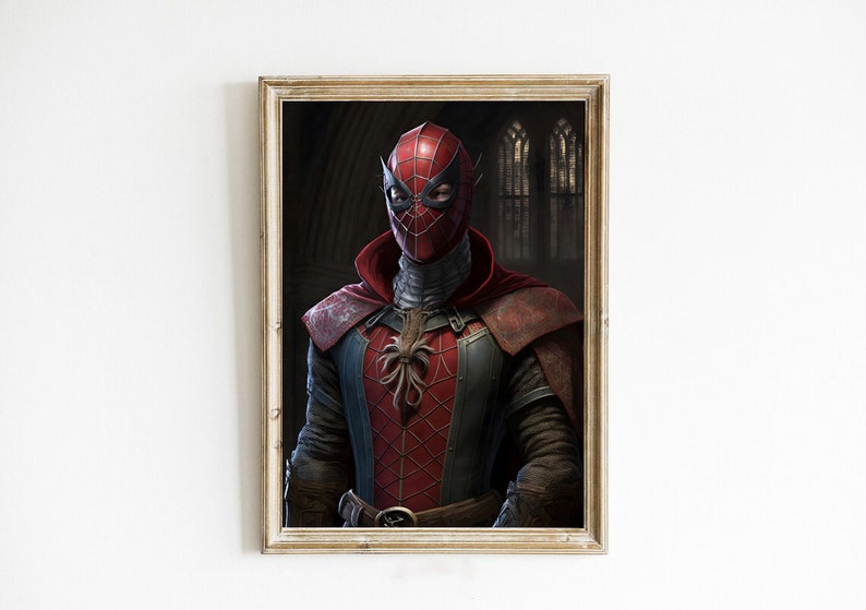 Spider-man Medieval Portrait Marvel Superhero Artwork Alternative ...