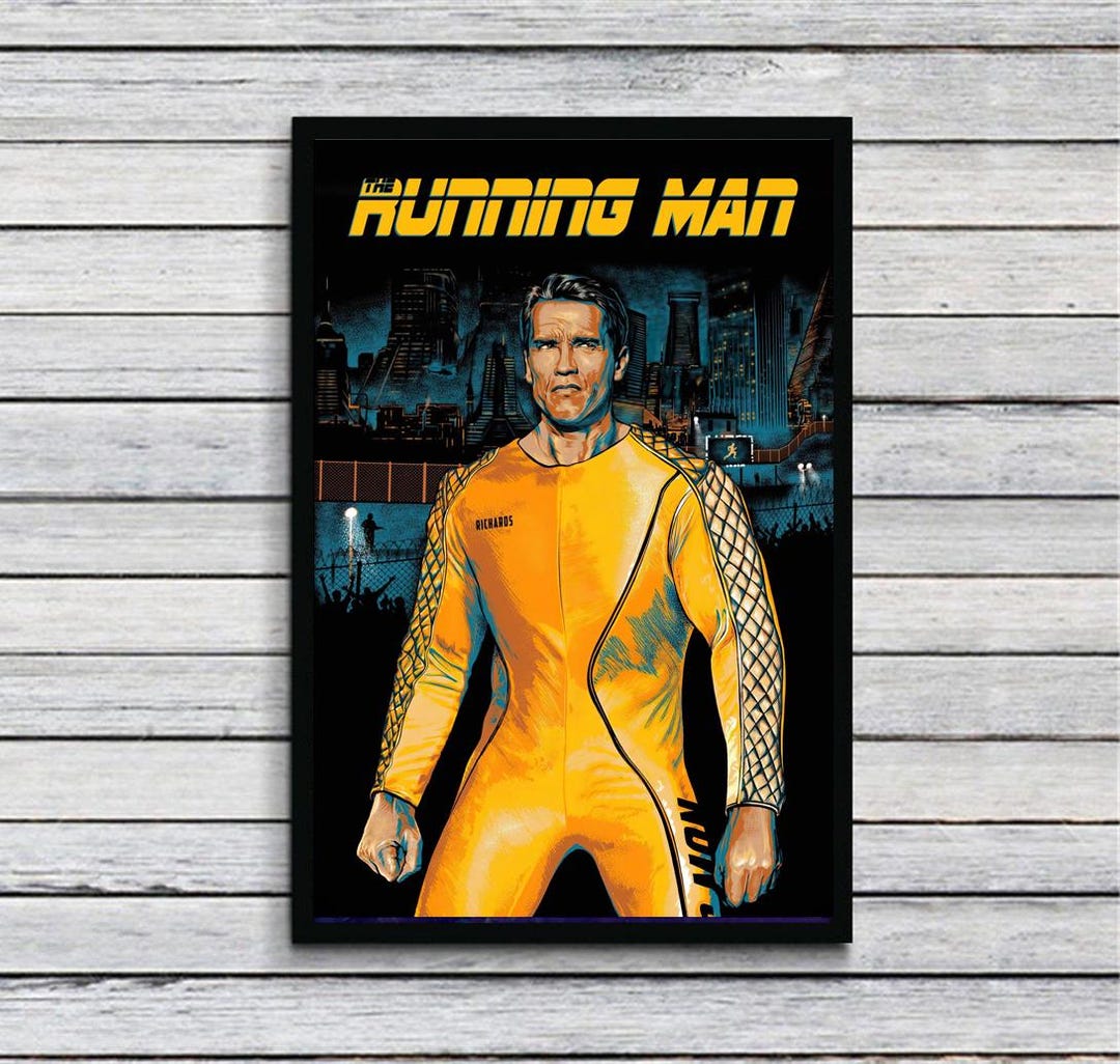The Running Man 1987 Movie Poster Canvas Matte Silk A1 A2 A3 A4 A5 A6 ...