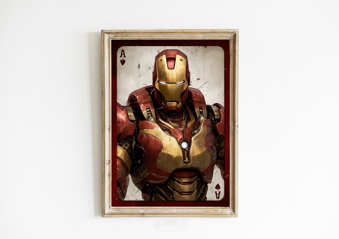Iron Man Playing Card Ace of Spades Marvel Superhero Artwork ...