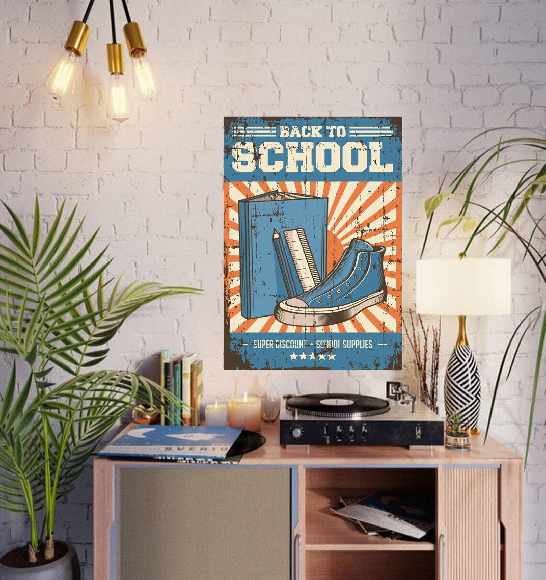 Back to School Pop Art Vintage Retro Design Signage Minimal Poster 104 ...