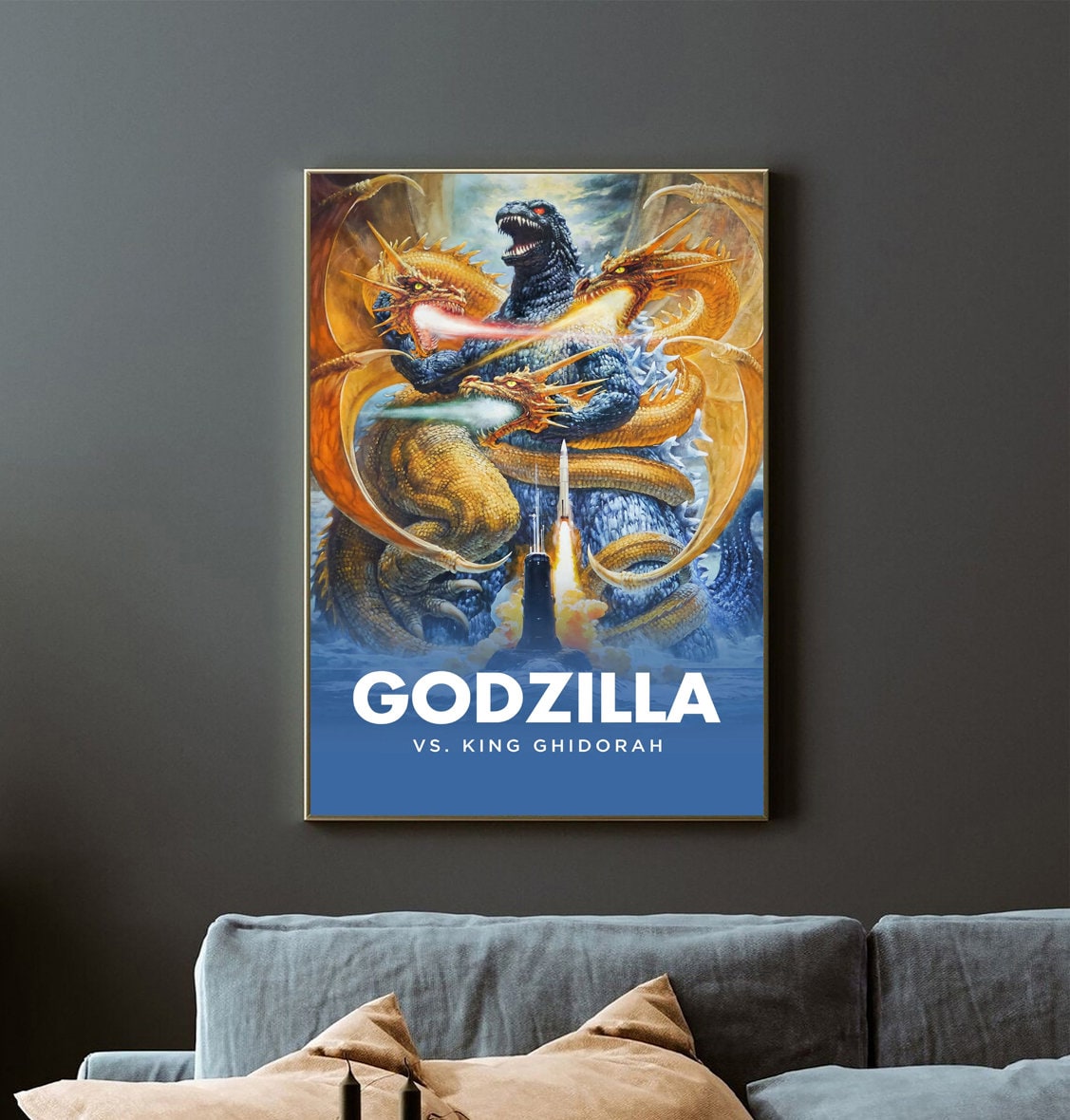 Godzilla Vs. King Ghidorah 1991 Godzilla Movie Poster Canvas Poster ...