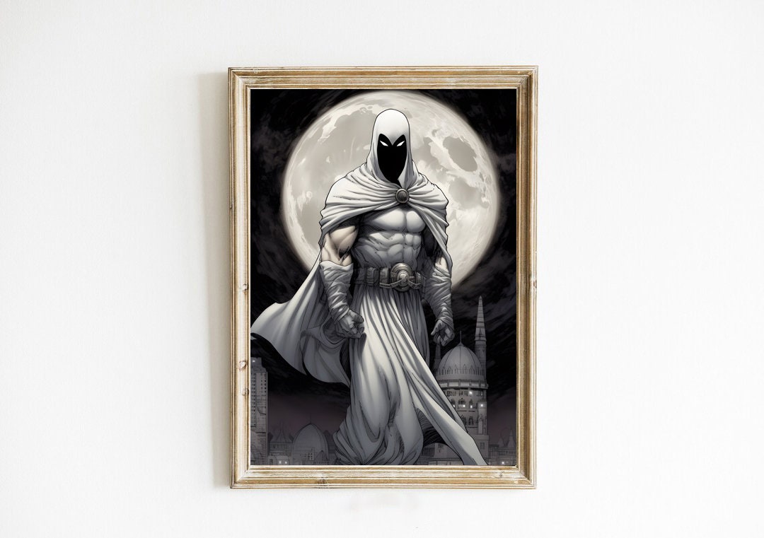 Moon Knight Minimal Portrait Marvel Superhero Artwork Alternative ...