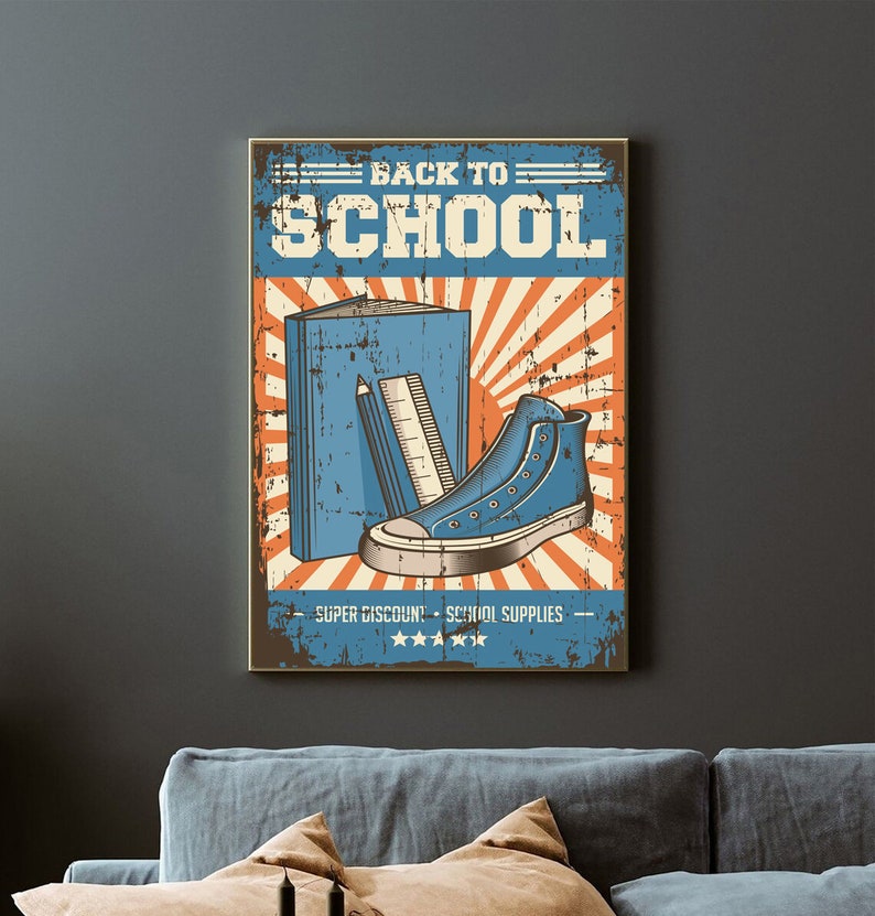 Back to School Pop Art Vintage Retro Design Signage Minimal Poster 104 ...