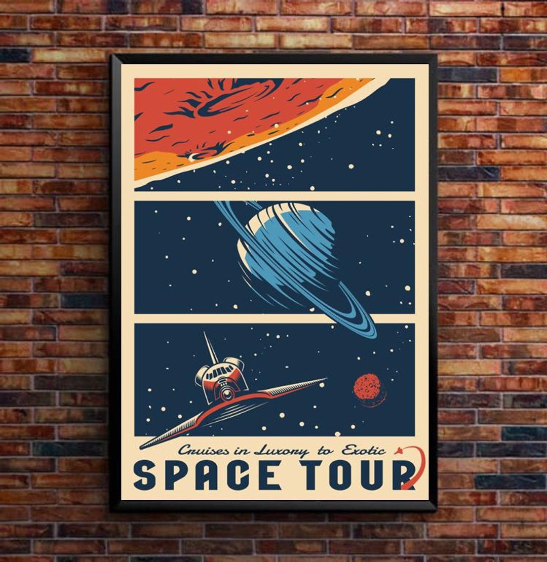 NASA Propaganda Travel Artwork Poster Explore Space Tour NASA ...