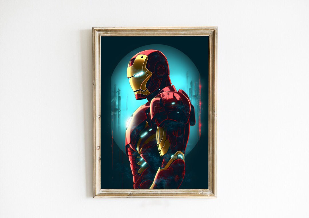 Iron Man Marvel Superhero Artwork Alternative Poster Neon Style ...