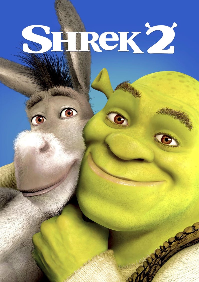 Shrek 2 2004 Animated Movie Poster Canvas Matte Silk A1 A2 A3 A4 A5 A6 ...