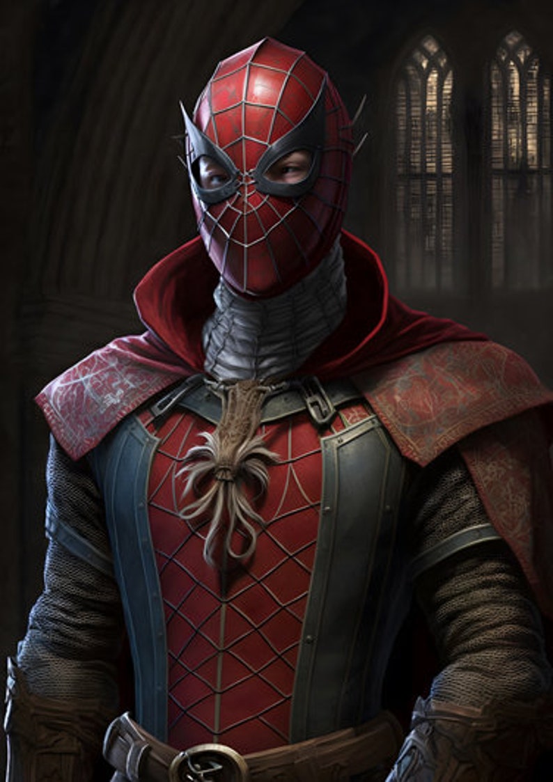 Spider-man Medieval Portrait Marvel Superhero Artwork Alternative ...