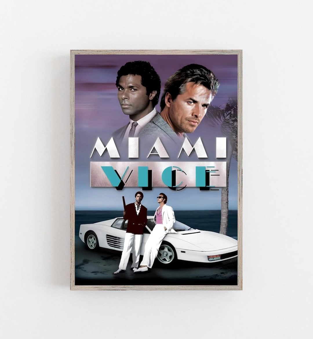 Miami Vice 1984 Cult 80's TV Series Poster Canvas Matte Silk A1 A2 A3 A4 A5 A6 11х17 18Х24 24Х36 ...