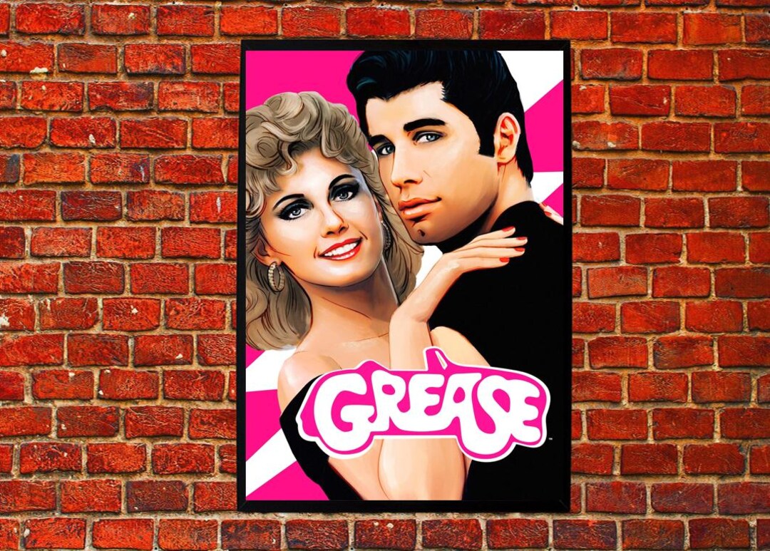 Grease 1978 Classic Romance Movie Poster Canvas Matte Silk A1 A2 A3 A4 ...