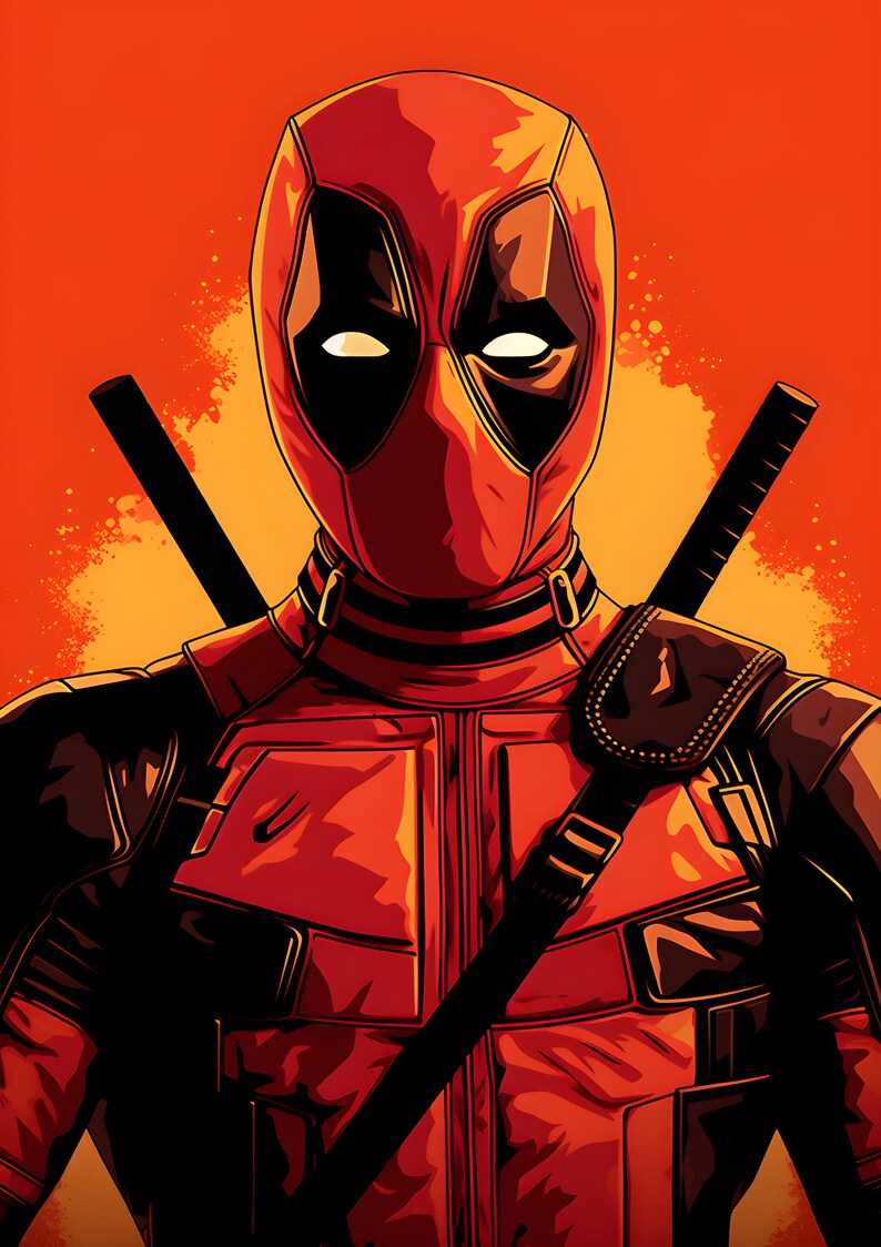 Deadpool Minimal Portrait Marvel Superhero Artwork Alternative Poster ...
