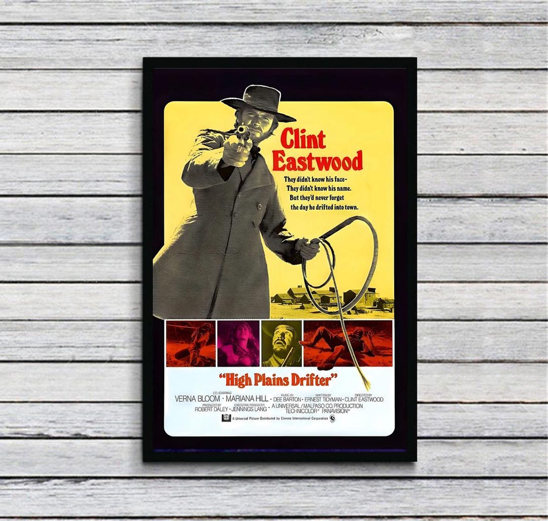 High Plains Drifter 1973 Classic Western Movie Poster Canvas Matte Silk ...