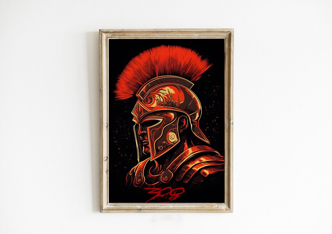 300 Spartans Helmet Artwork Poster Imagination Drawing Comics Artwork ...