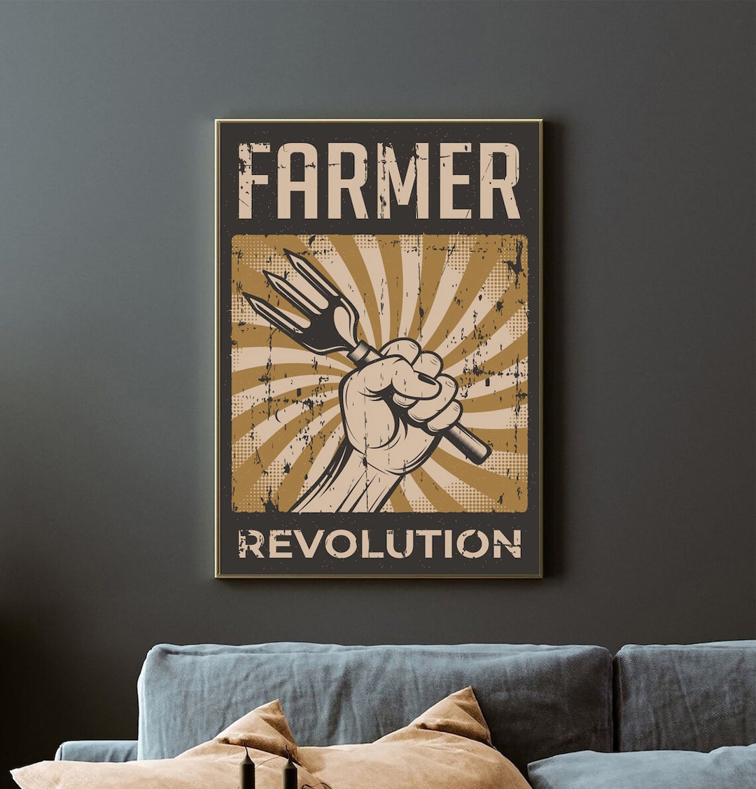 Farmer Revolution Propaganda Pop Art Vintage Retro Design - Etsy