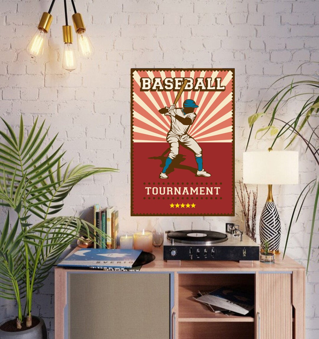 Baseball Sport Propaganda Tournament Pop Art Vintage Retro Design ...