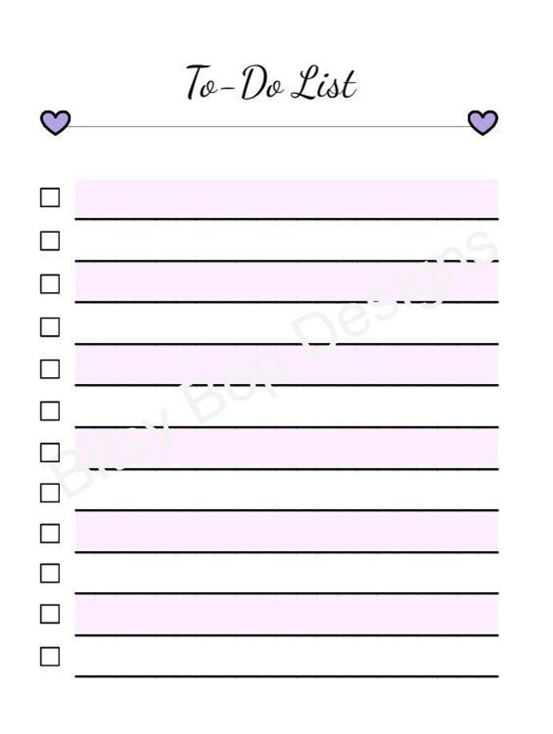 Cute Pastel To-do List - Etsy