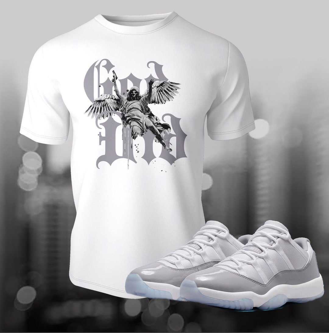 Retro 11 Cement Grey God Did Sneaker Match Tee T-shirt to Match Summer ...