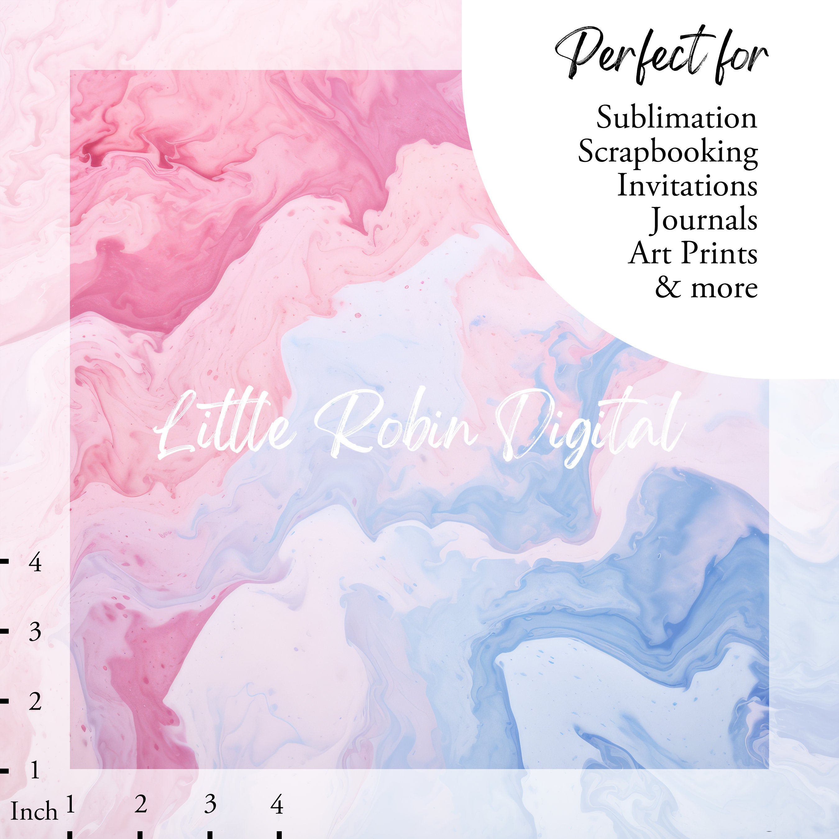 Digital Marble Paper Set (5) , Printable, Scrapbook Paper, Digital ...