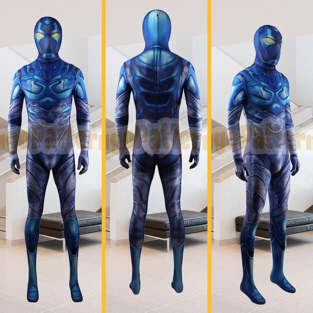 Blue Beetle Cosplay Costume Jumpsuit Blue Bodysuit for - Etsy