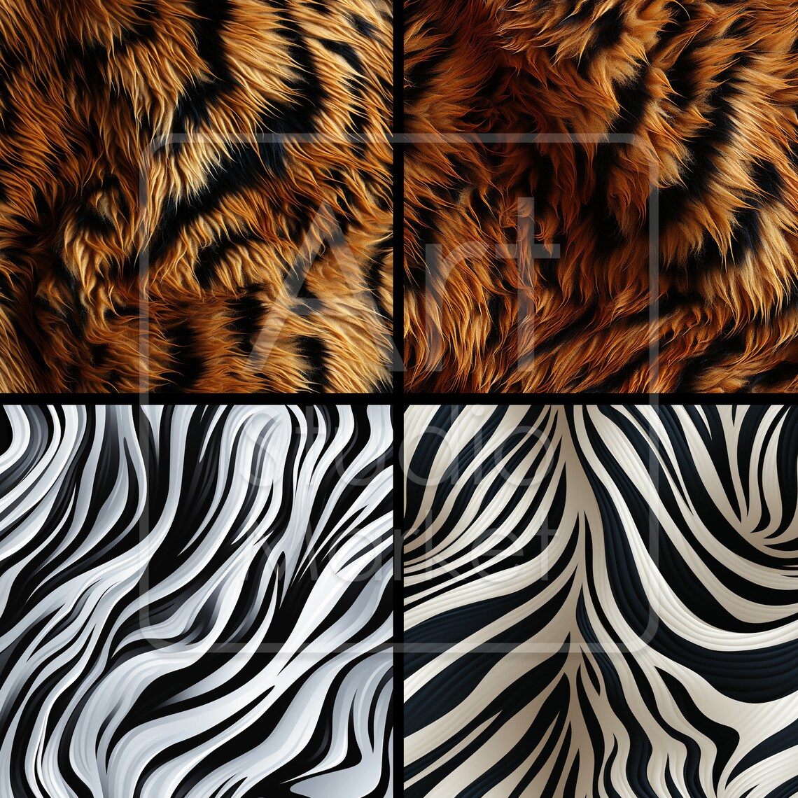 Deluxe Animal Skin Pattern Textures Digital Paper, Seamless Patterns ...