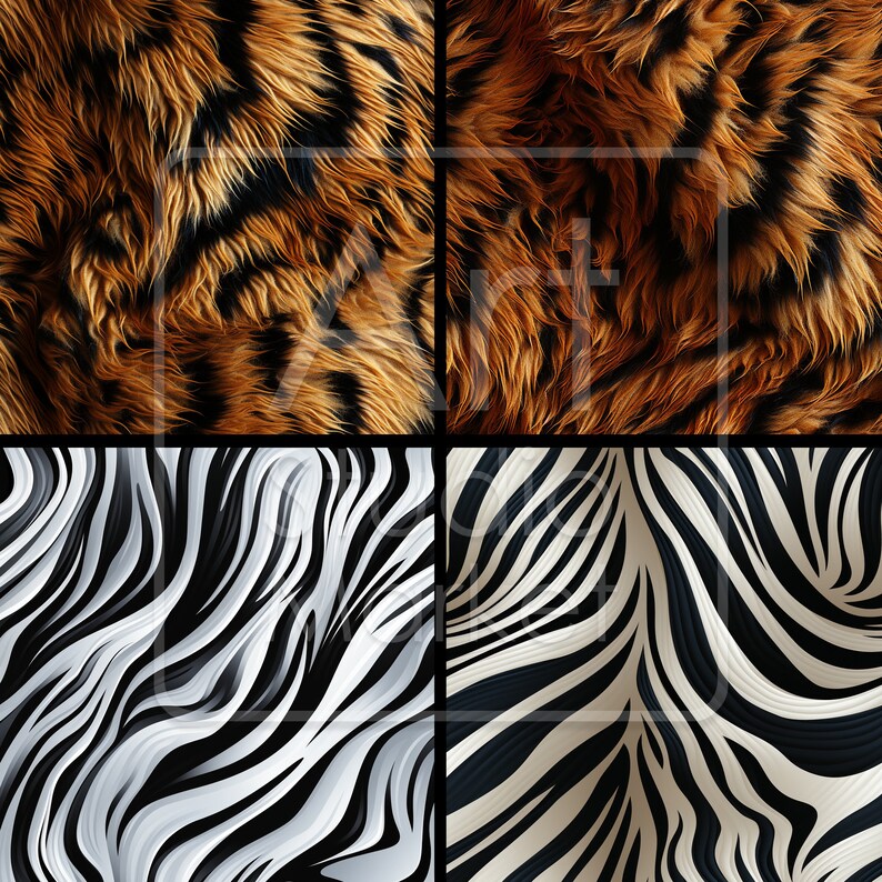 Deluxe Animal Skin Pattern Textures Digital Paper, Seamless Patterns ...