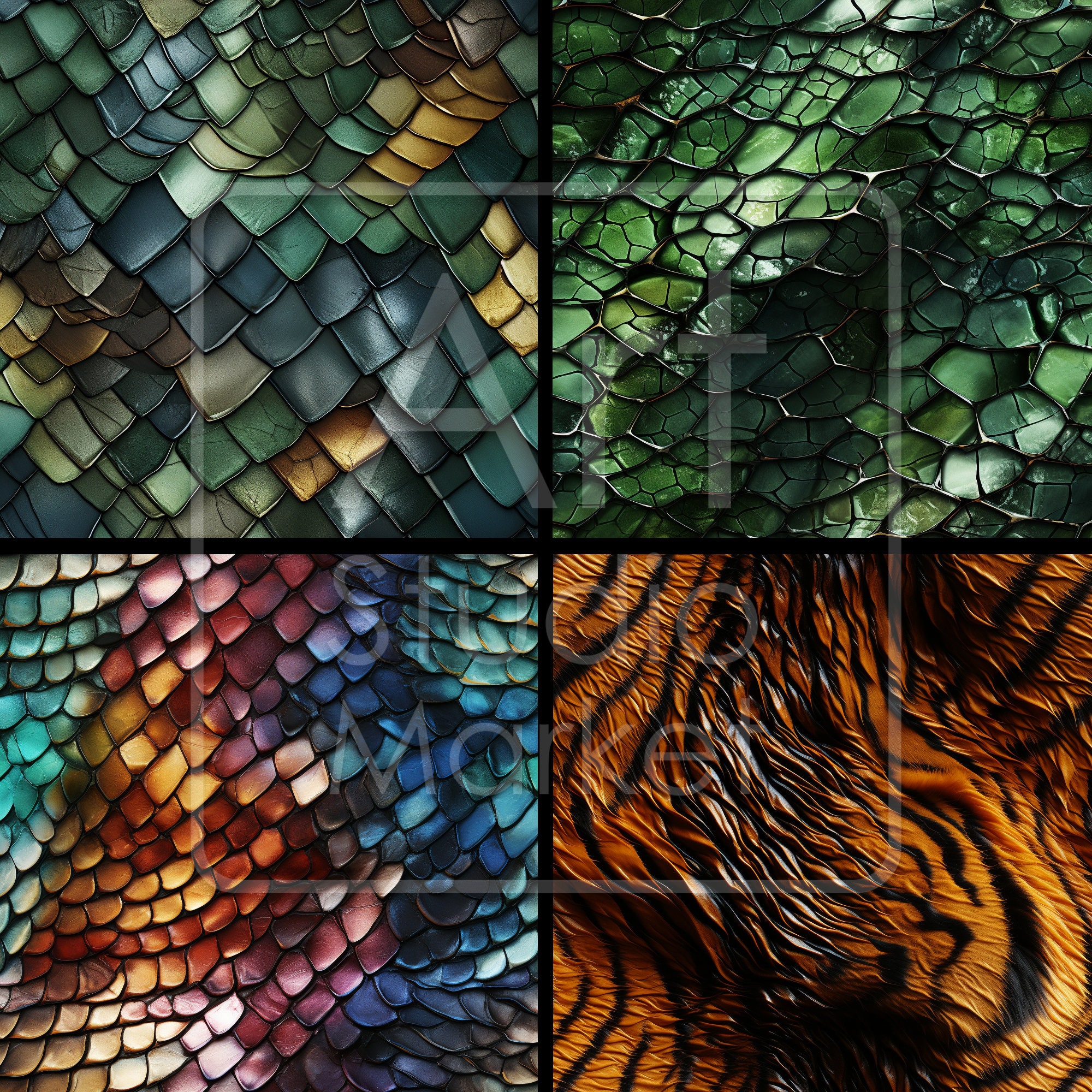 Deluxe Animal Skin Pattern Textures Digital Paper, Seamless Patterns ...