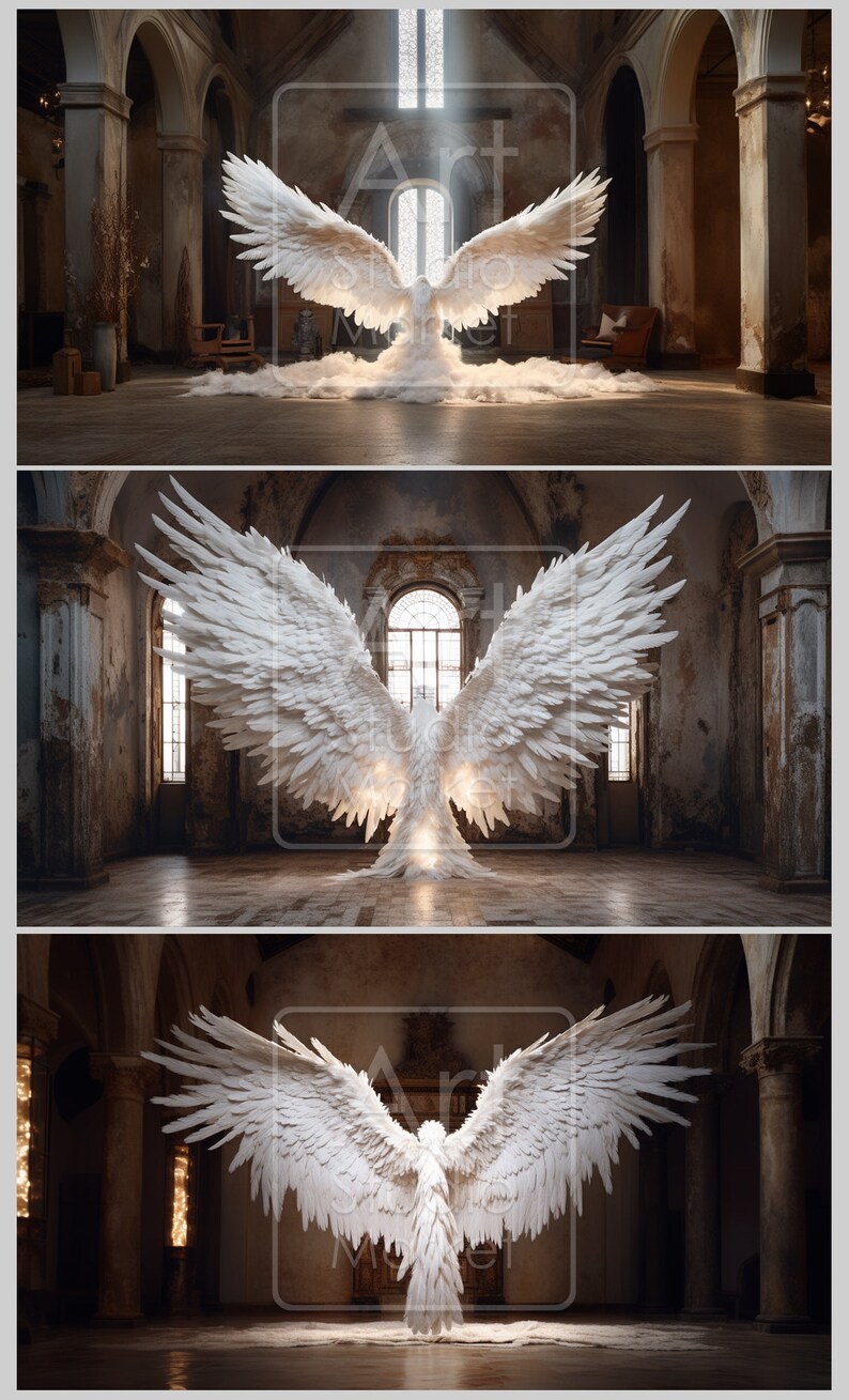 15 Digital Angel Wings Backdrops, Angel Wings Digital Backgrounds ...