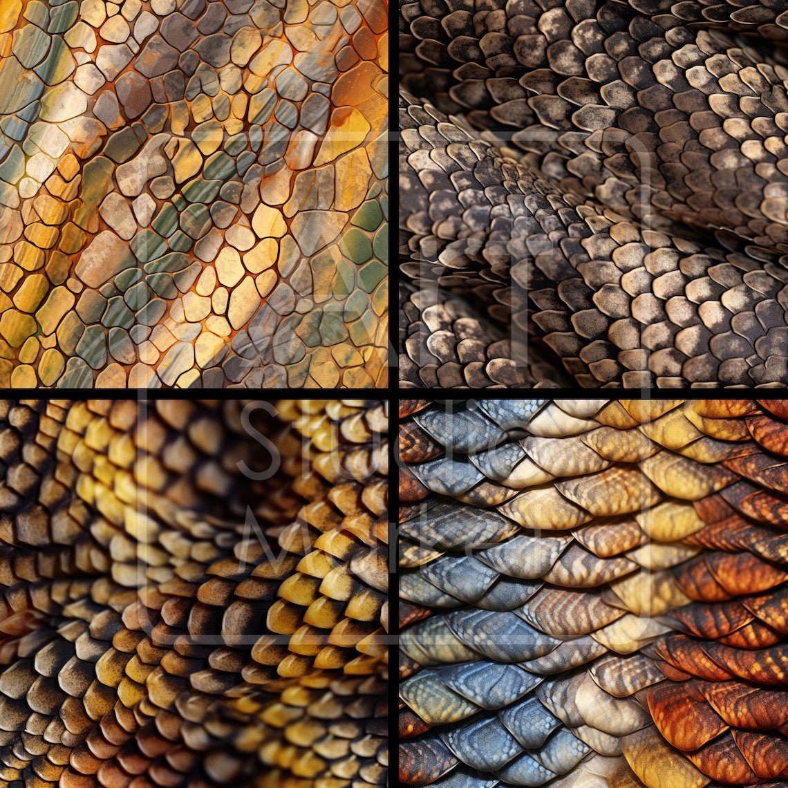 Deluxe Animal Skin Pattern Textures. Digital Paper Seamless Rare Animal ...