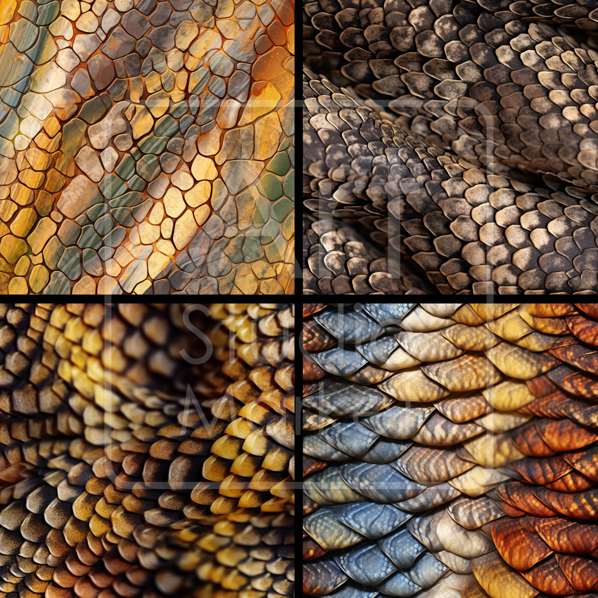 Deluxe Animal Skin Pattern Textures. Digital Paper Seamless Rare Animal ...