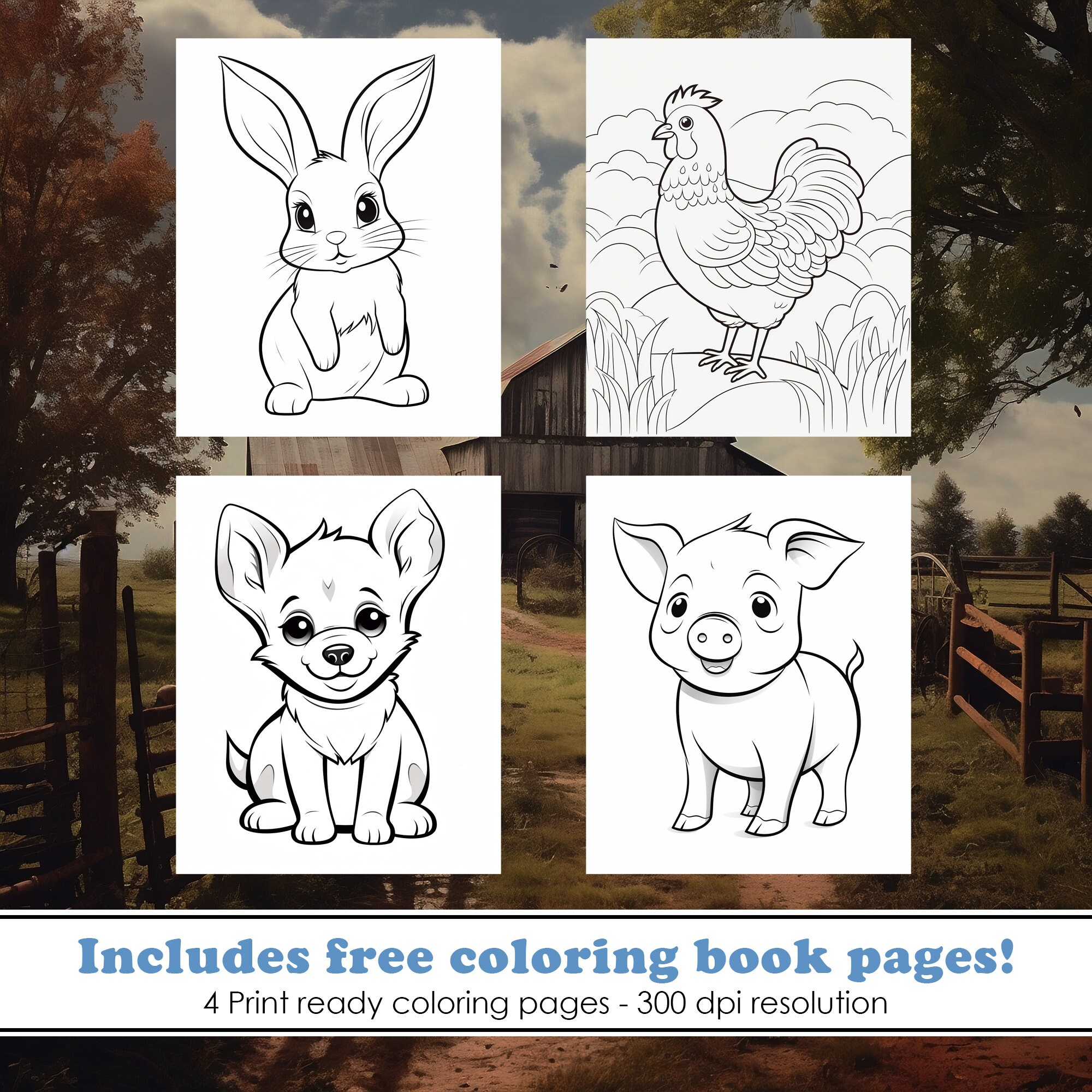 Farm Animals Flashcards • 22 Watercolor Animals Flash Cards for ...