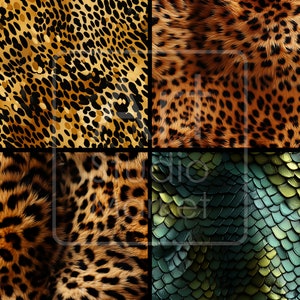 Deluxe Animal Skin Pattern Textures Digital Paper, Seamless Patterns ...