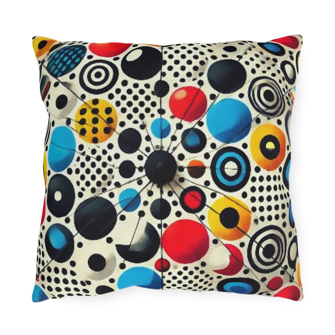 Multi-colored Bold Polka Dot, Outdoor Pillows - Etsy