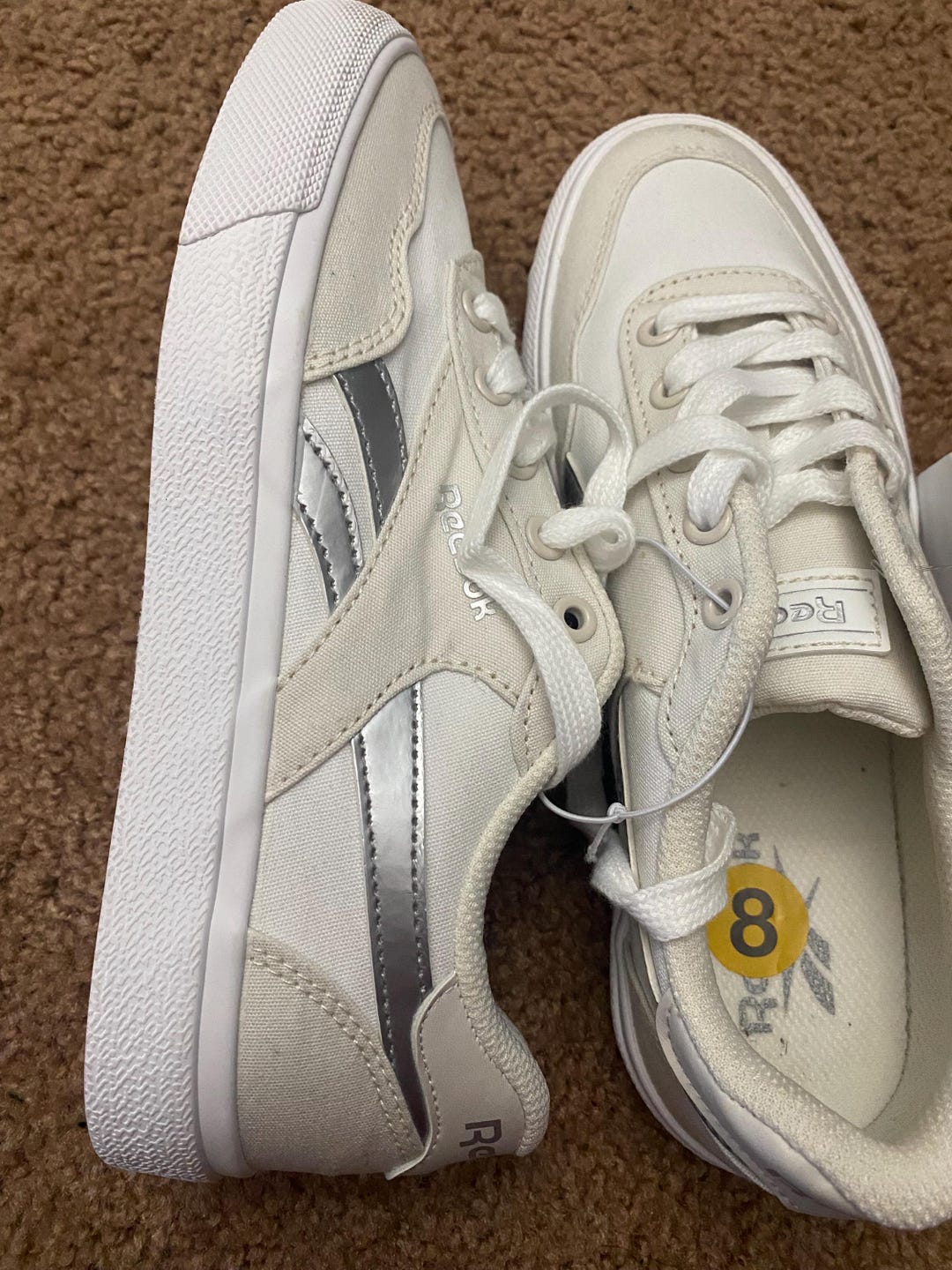 Vintage Style Reebok Silver Metallic Size 8 Womens - Etsy