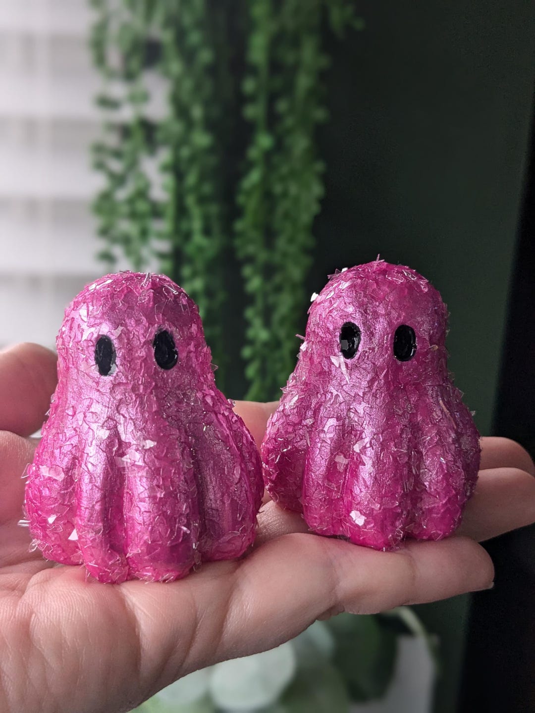 Twinkle Glass Glitter Design Handmade Ghost Figure - Collectable Ghost ...
