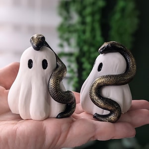 Serpent Ghost! Snake Love. Handmade Ghost Figure With Black and Gold ...