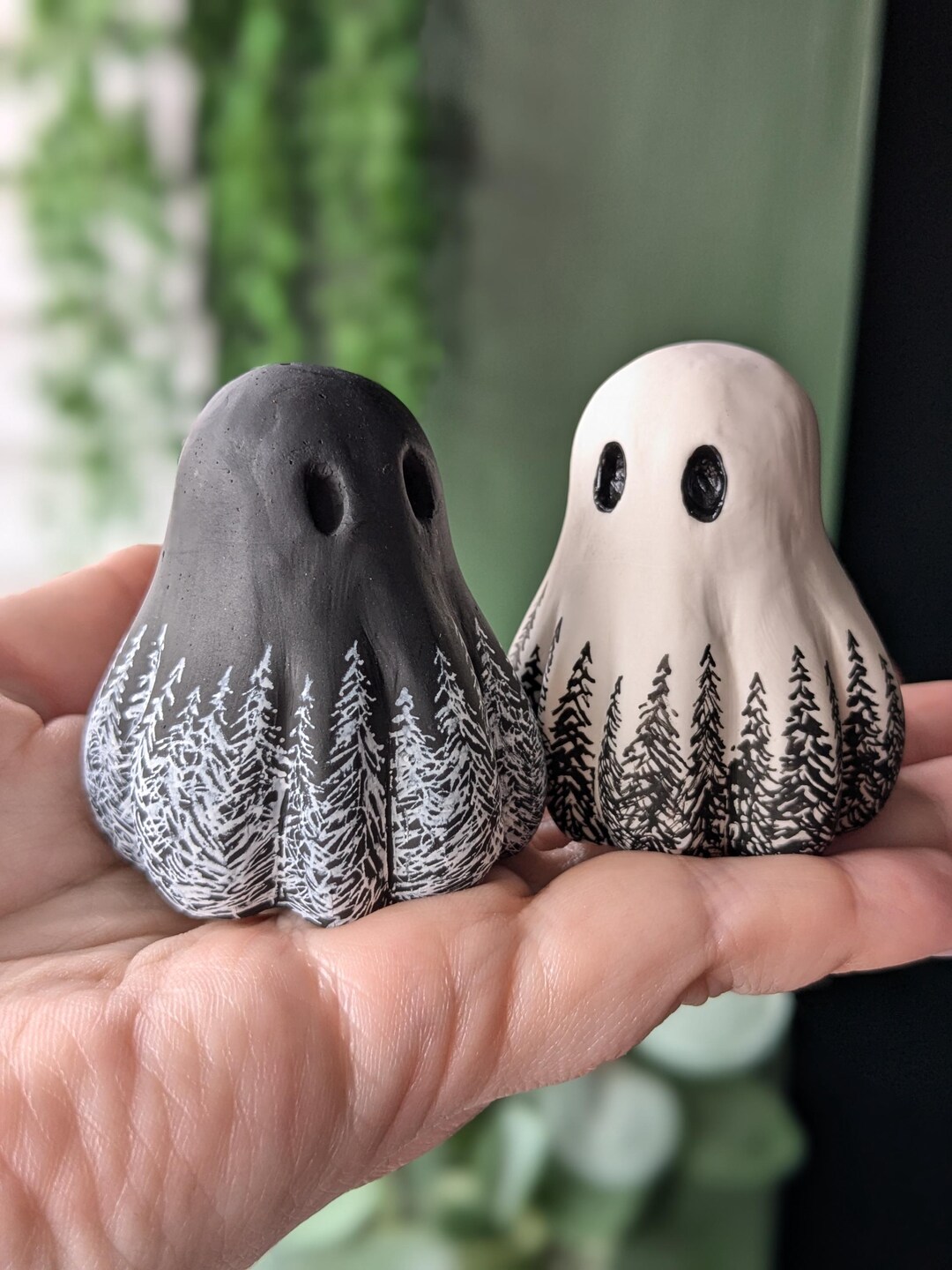 Haunted Forest Design Handmade Ghost Figure - Book Shelf Decorations ...