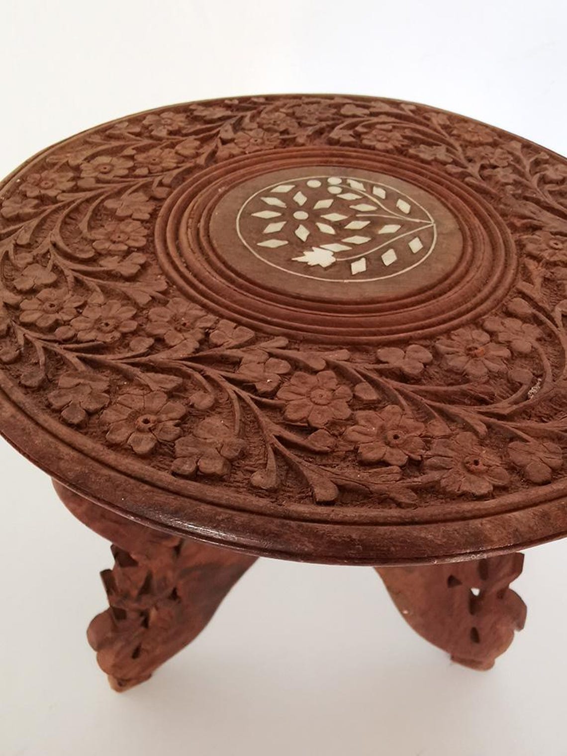 Vintage: Antique Wooden Carved Table the 1970s. - Etsy