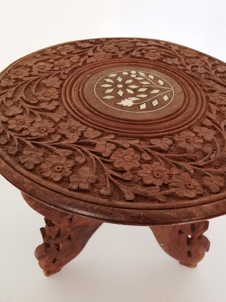 Vintage: Antique Wooden Carved Table the 1970s. - Etsy