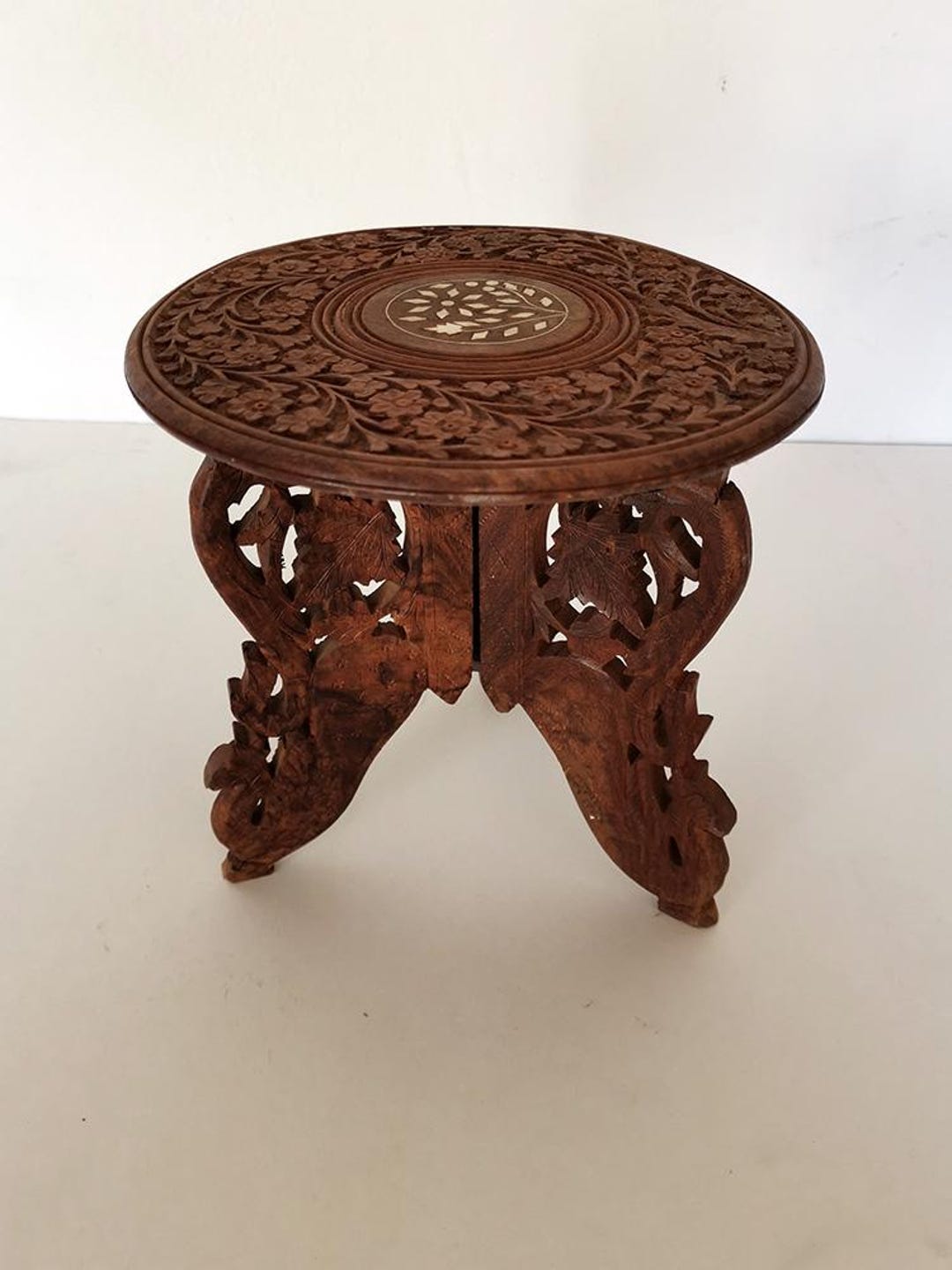 Vintage: Antique Wooden Carved Table the 1970s. - Etsy