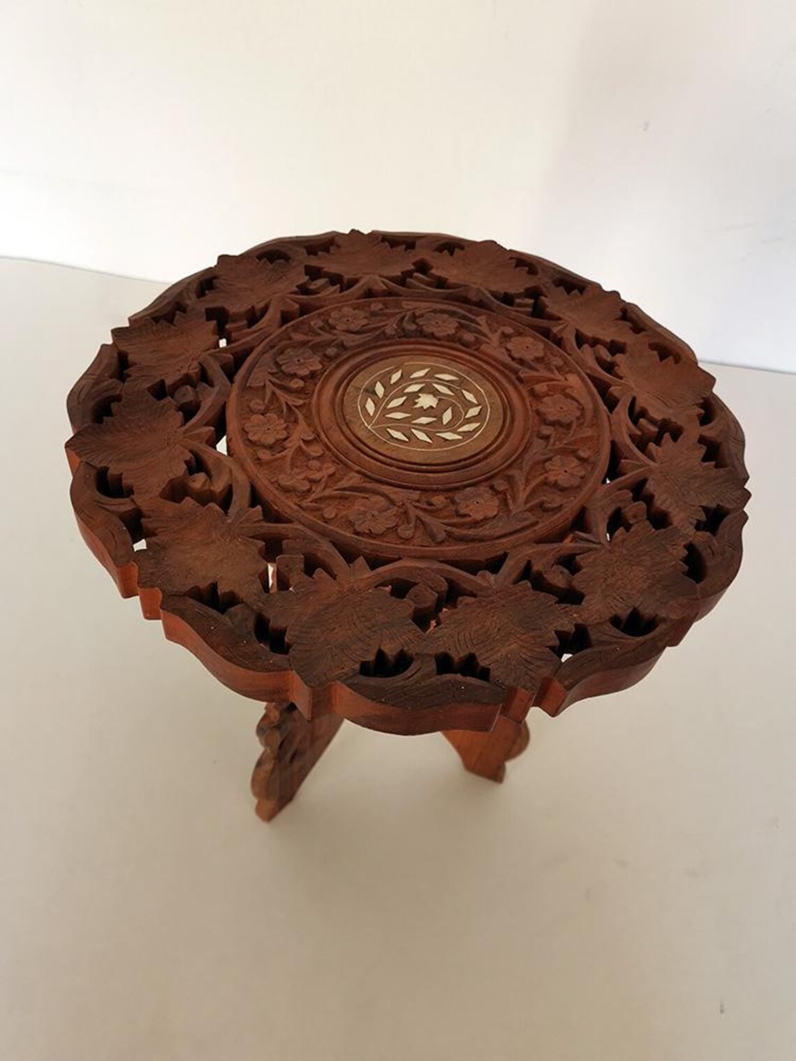 Vintage: Antique Wooden Carved Table the 1970s. - Etsy
