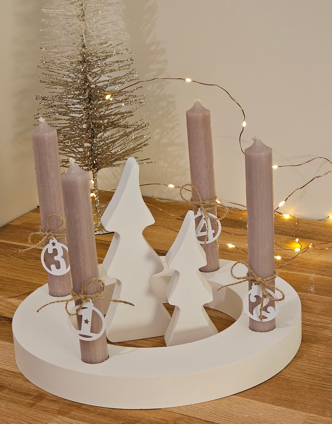 Advent Wreath White Scandinavian Decoration Advent Hygge Christmas - Etsy