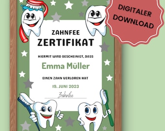 Zahnfee Zertifikat / Urkunde Zertifikat Certificate "Zahnfee" / Post ...