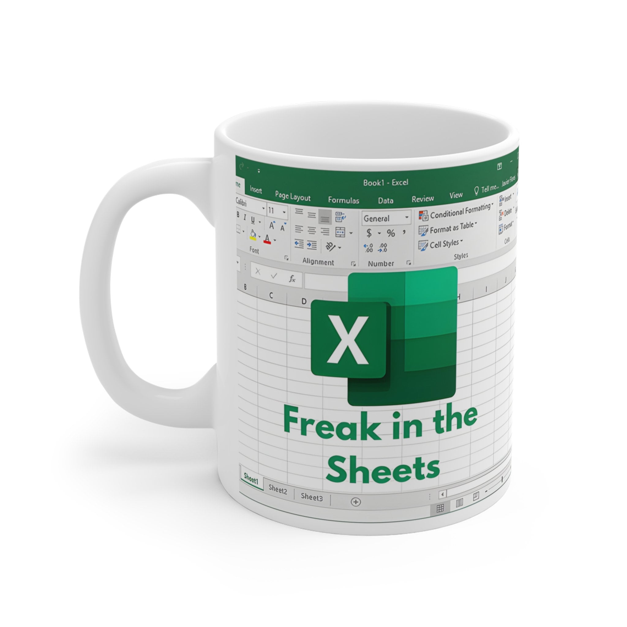 Funny freak in the Sheets Excel Mug, Gift Idea for Employee, Accounting ...