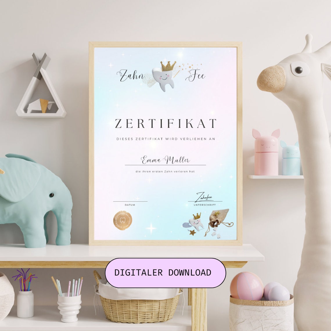 Zahnfee Zertifikat / Urkunde Zertifikat Certificate "Zahnfee" / Post ...