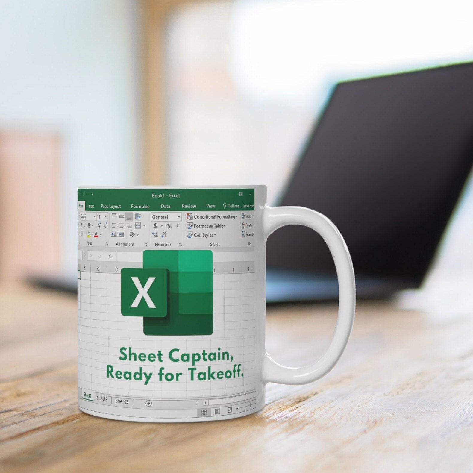 Funny sheet Captain Excel Mug, Gift Idea for Coworker, Accounting, Boss ...