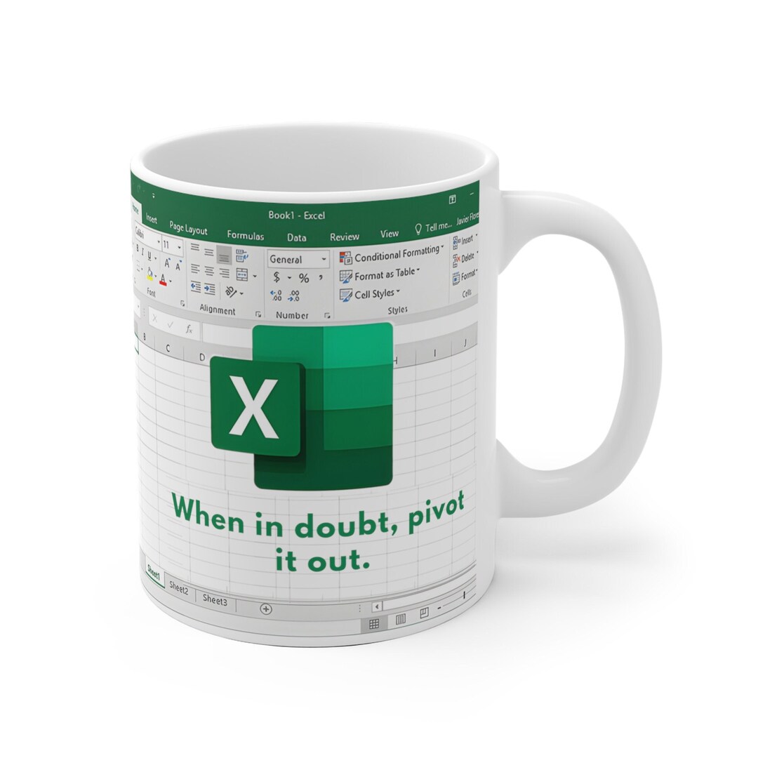 Funny pivot Excel Mug, Gift Idea for Coworker, Accounting, Boss, Friend ...