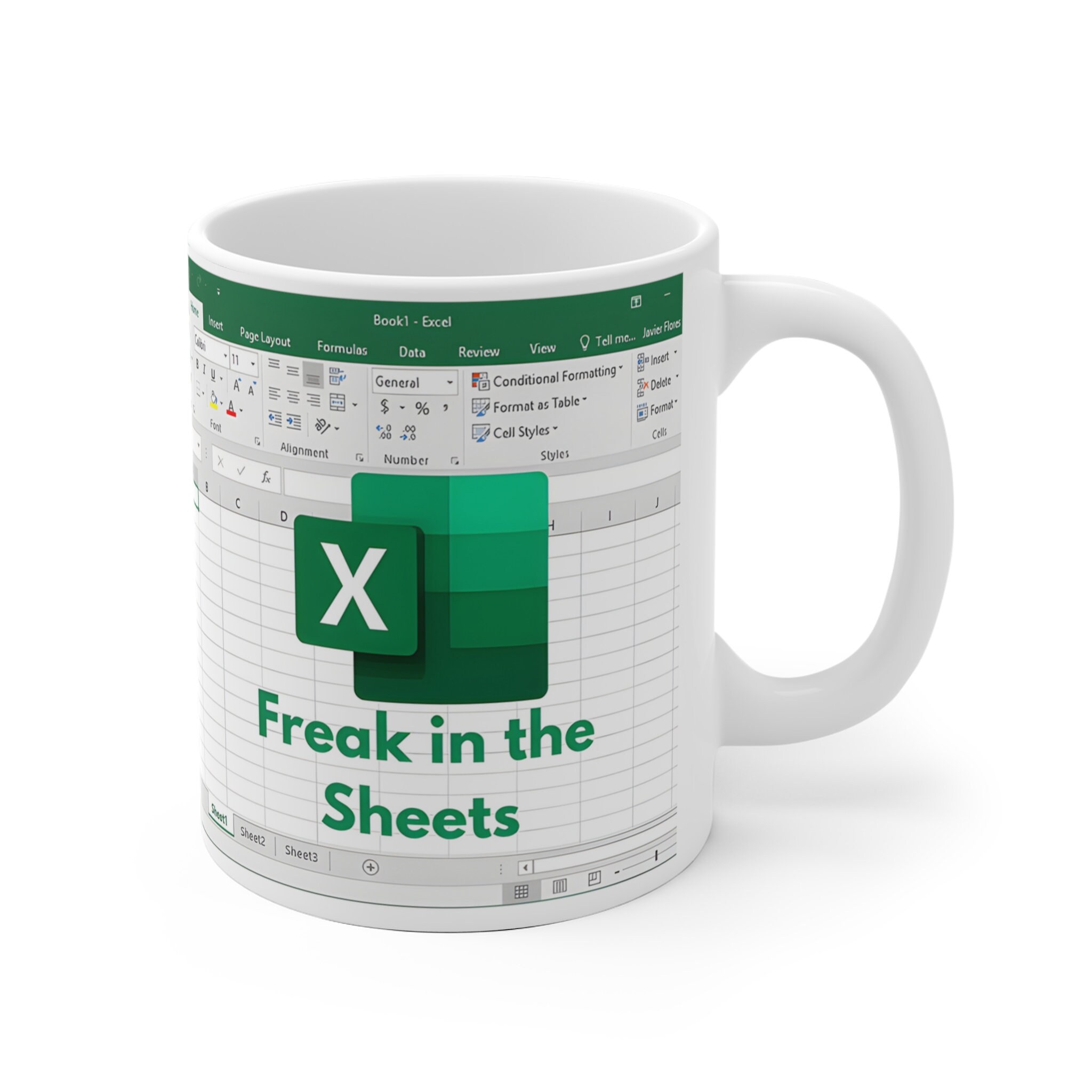 Funny freak in the Sheets Excel Mug, Gift Idea for Employee, Accounting ...