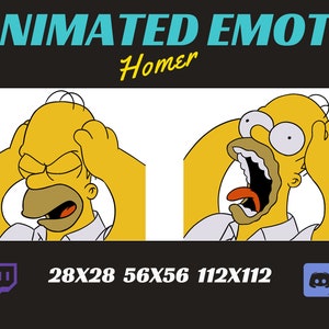 Twitch Emote Animated the Simpsons Homer / GIF Discord Meme Yelling ...