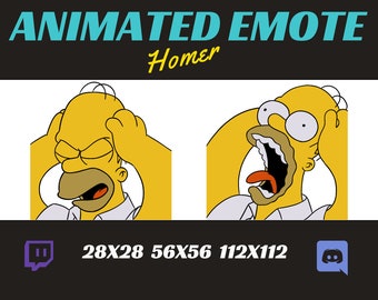 Twitch Emote Animated the Simpsons Homer / GIF Discord Meme Emote for ...