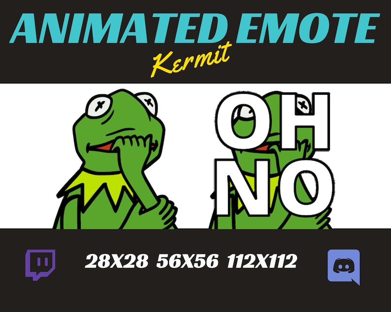 Twitch Emote Animated / Kermit / OH NO / Scary / Meme / GIF / Discord ...